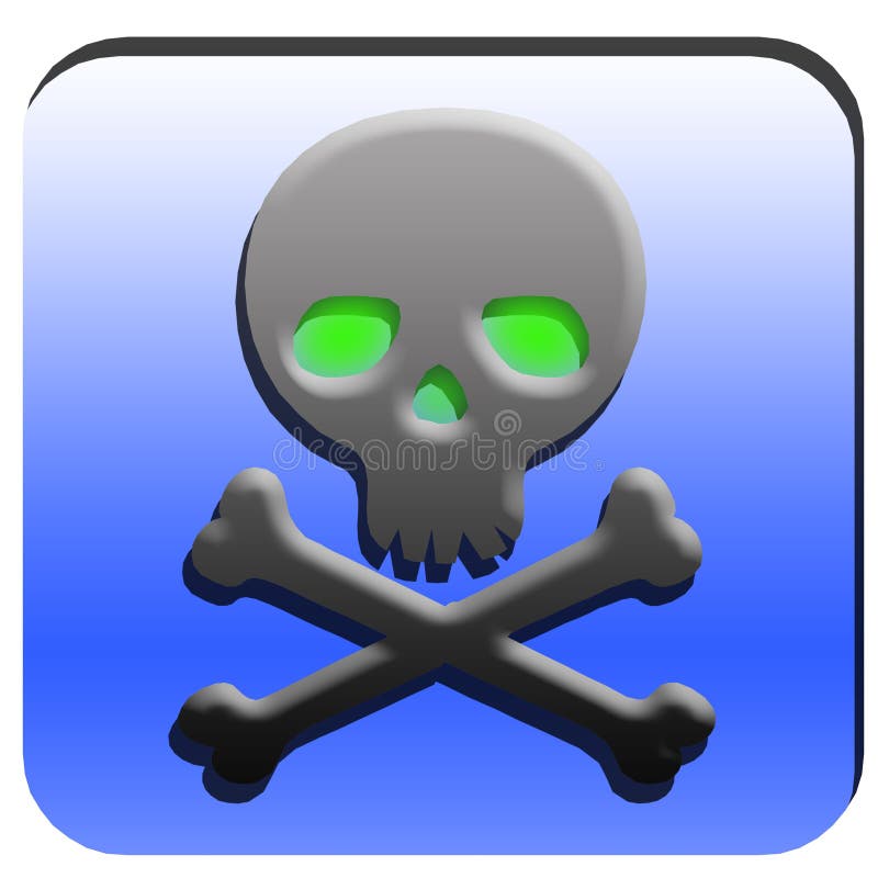 Skull button icon stock vector. Illustration of orange - 11728536