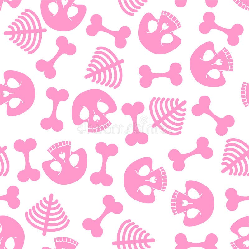 Skull Cartoon Pattern Seamless. Funny Skeleton Background Stock Vector ...