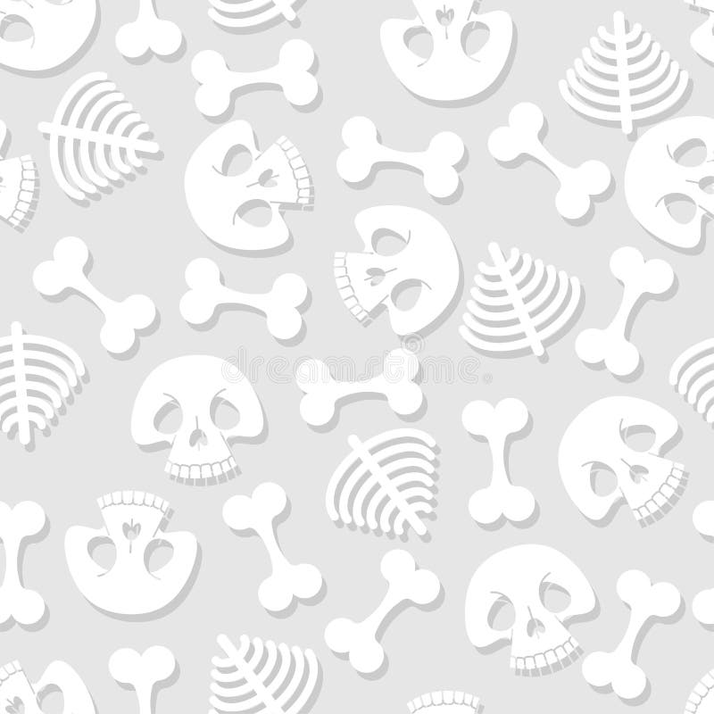 Skull Cartoon Simple Pattern Seamless. Skeleton Head Abstract ...