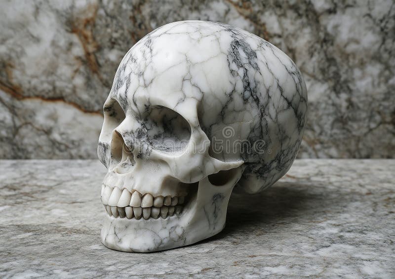 A Skull Carved from Marble Shows a Unique Combination of Art and Nature ...