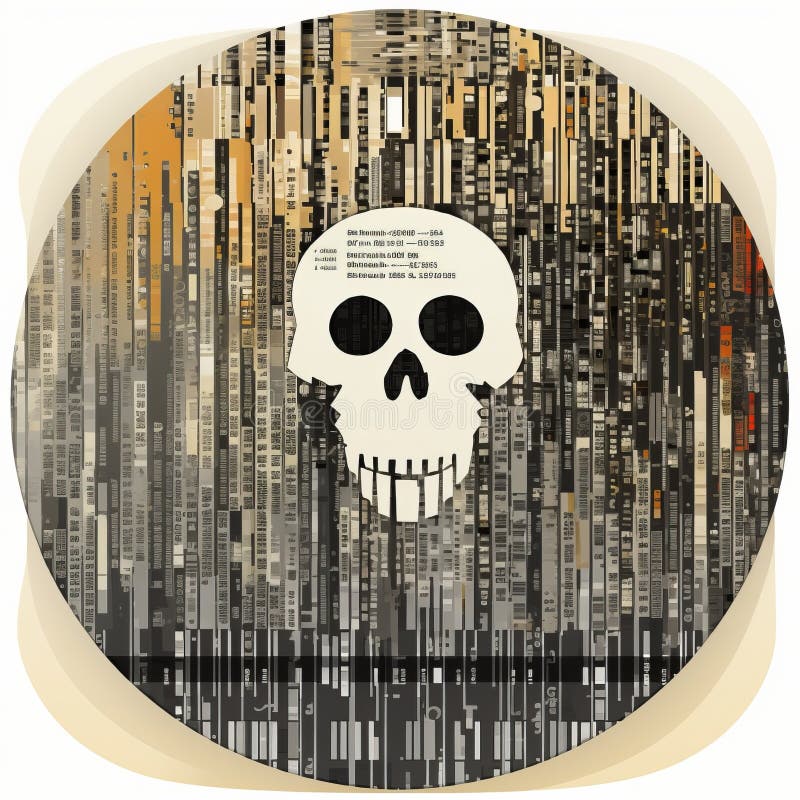A Skull is in the Center of an Image on a Disc Stock Illustration ...