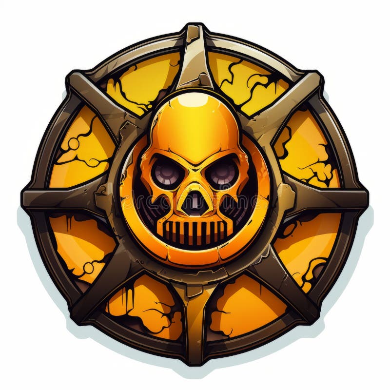 The Skull is in the Center of the Wheel Stock Illustration ...