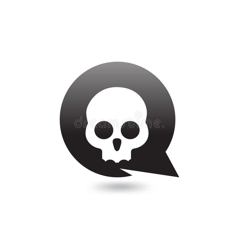 Skull with Circle Talk Logo Icon Vector Stock Illustration ...
