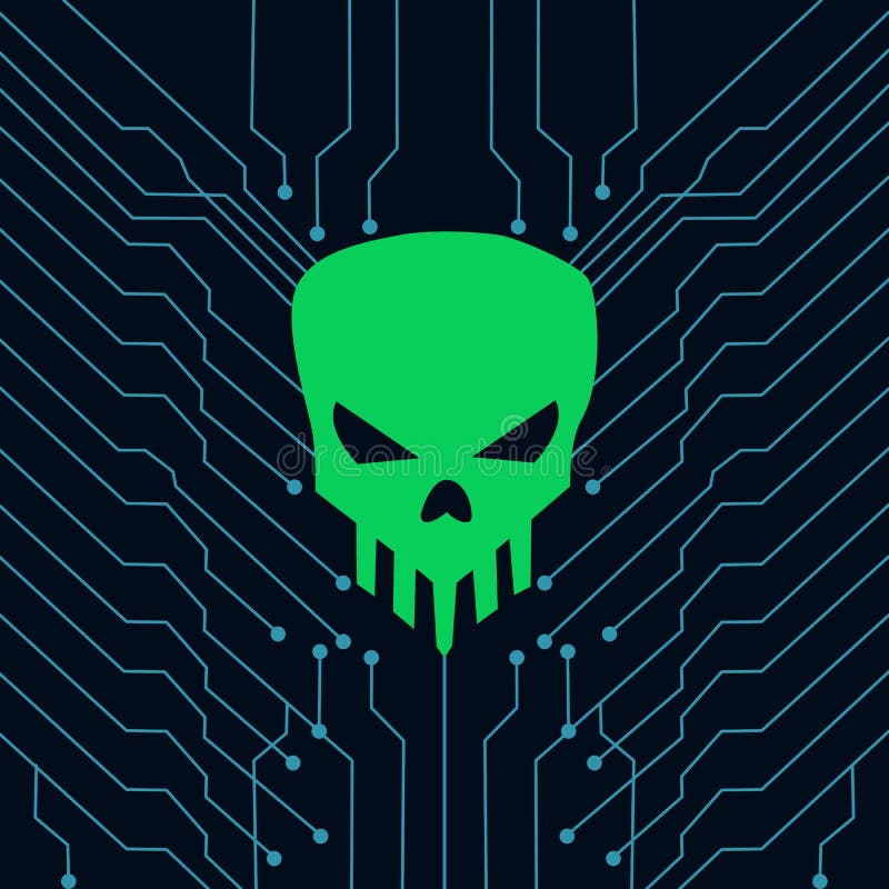 Skull on Circuit Board. Abstract Technology Background Stock ... Skull on Circuit Board. Abstract Technology Background Stock ...