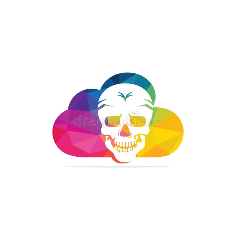 Skull with Cloud Logo Design Template. Stock Illustration ...
