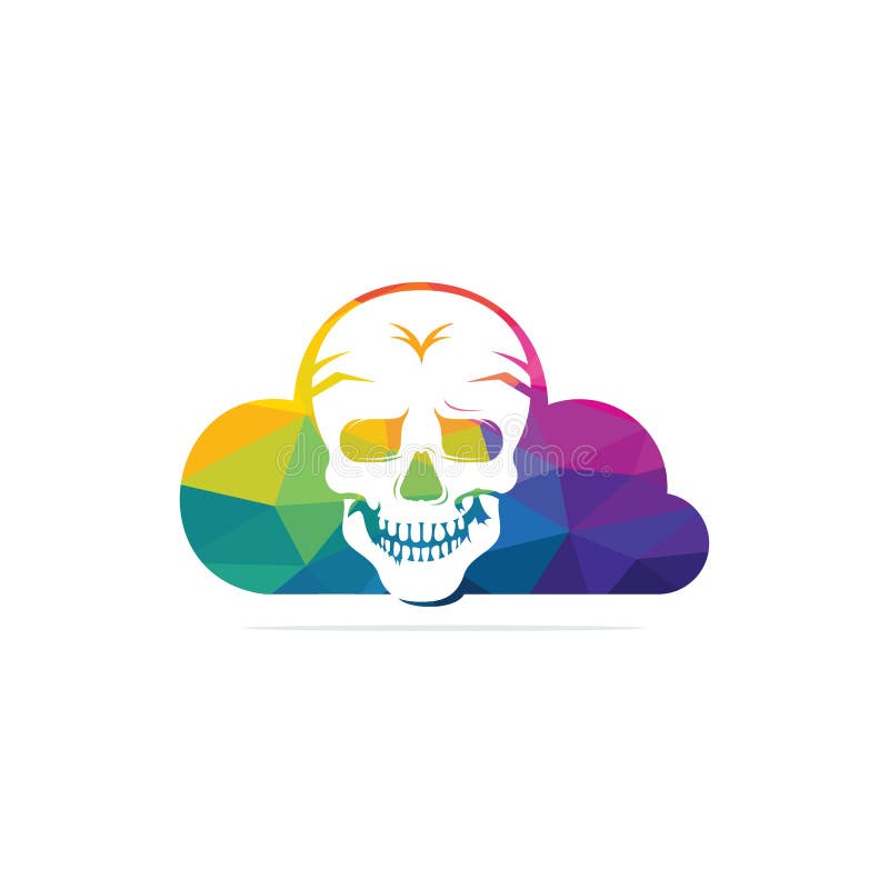 Skull with Cloud Logo Design Template. Stock Illustration ...