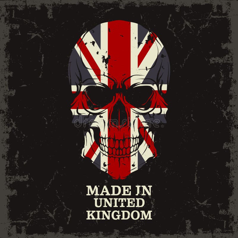 England flag skull stock illustration. Illustration of england - 25623307