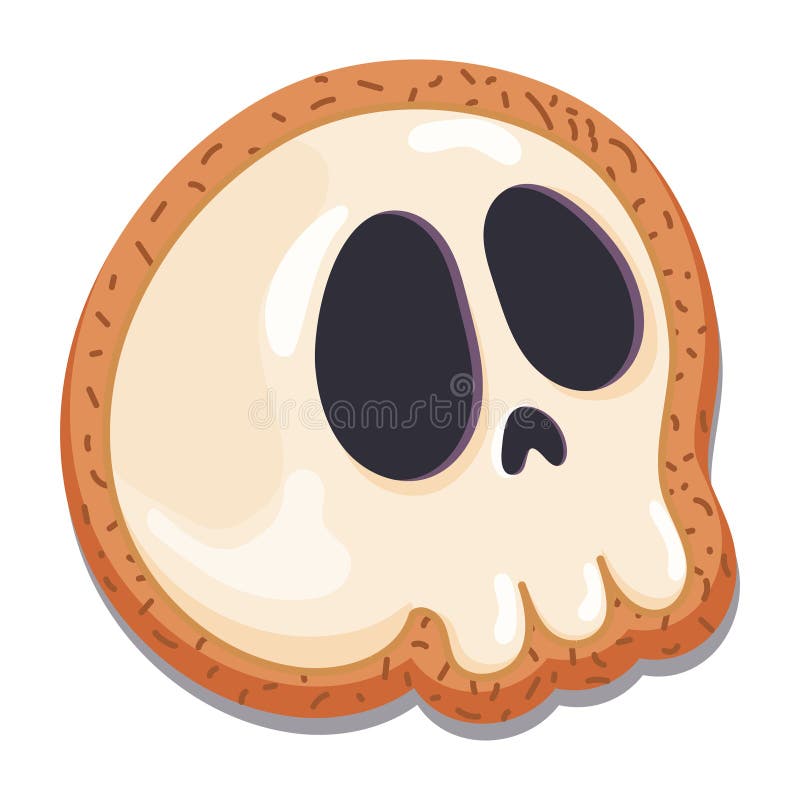 Skull Cookie HAlloween Dessert Vector Stock Vector - Illustration of ...