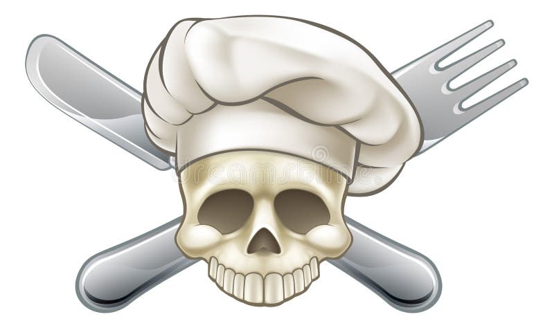 Skull and Crossbones Chef stock vector. Illustration of knife - 95292310