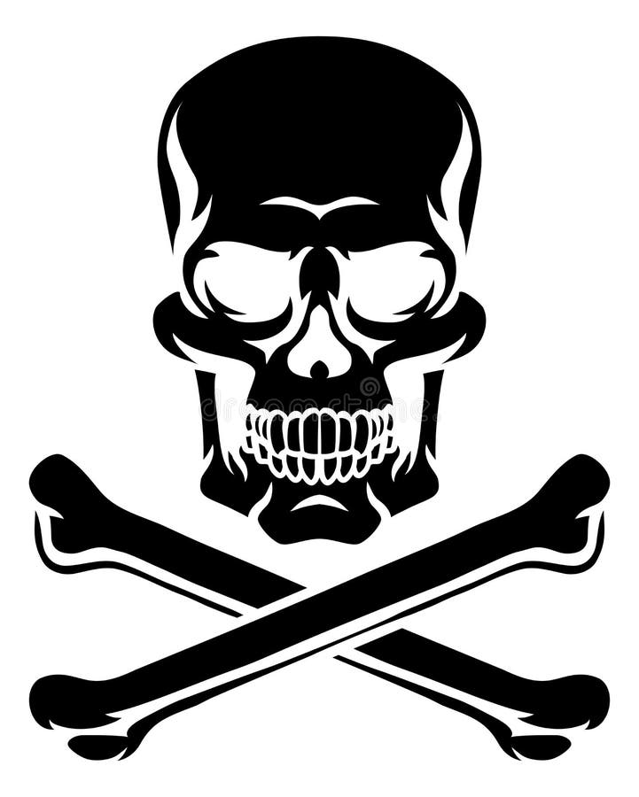 Skull and Crossbones Pirate Grim Reaper Cartoon Stock Vector ...