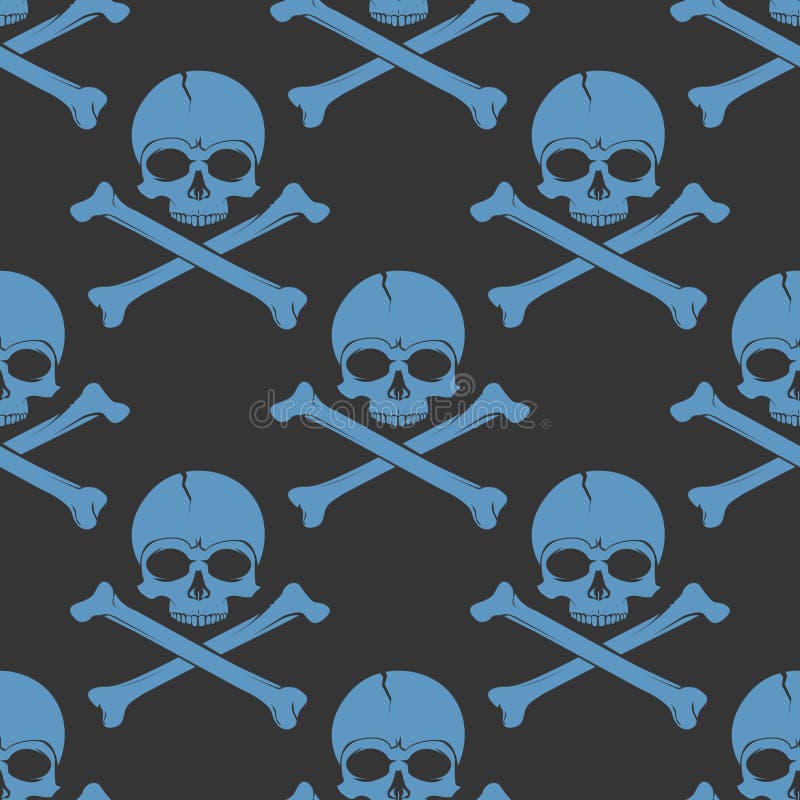Skull and Crossbones Seamless Pattern Stock Illustration - Illustration ...