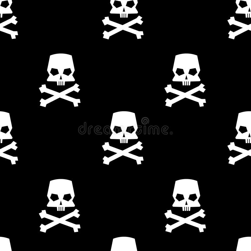 Skull and Crossbones Square Seamless Pattern Stock Vector - Illustration of abstract, pattern ...