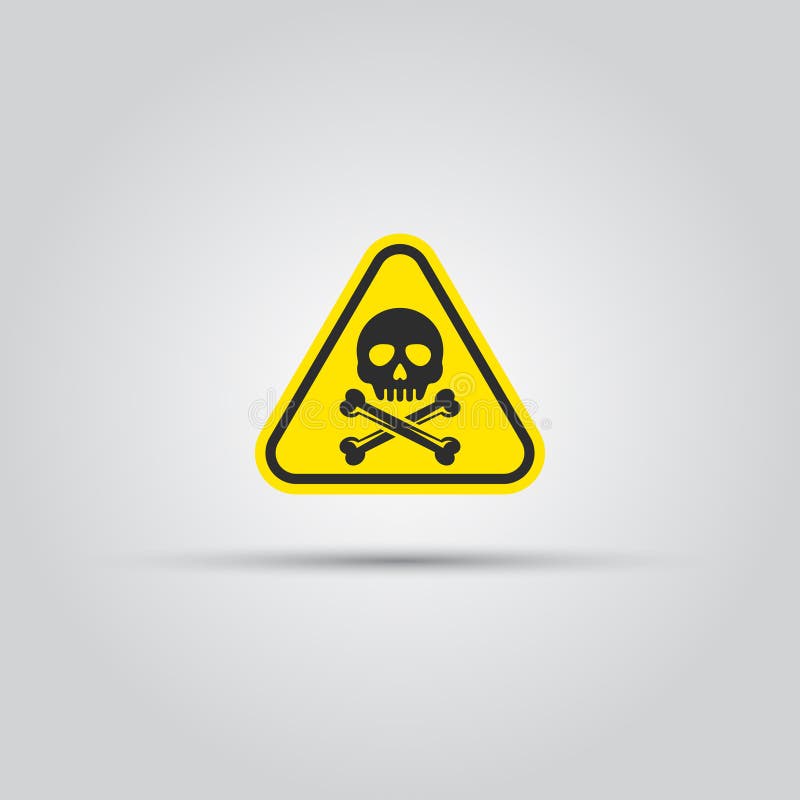 Skull and Crossed Bones Caution Triangular Sign Stock Vector ...