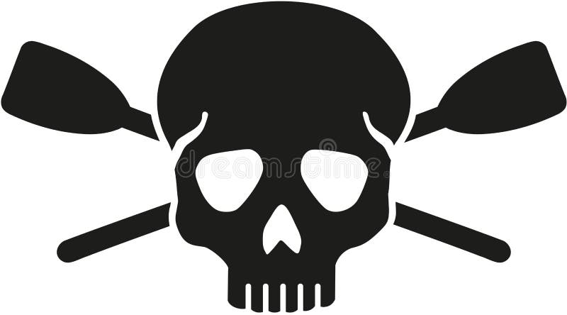 Skull with crossed paddles stock vector. Illustration of symbol - 106168088
