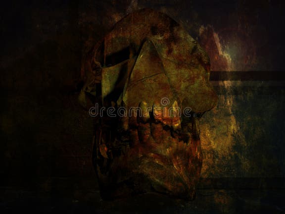 Skull in a crypt stock illustration. Illustration of horror - 29165352