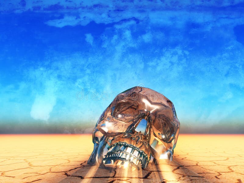 Skull in the desert stock illustration. Illustration of head - 17077675
