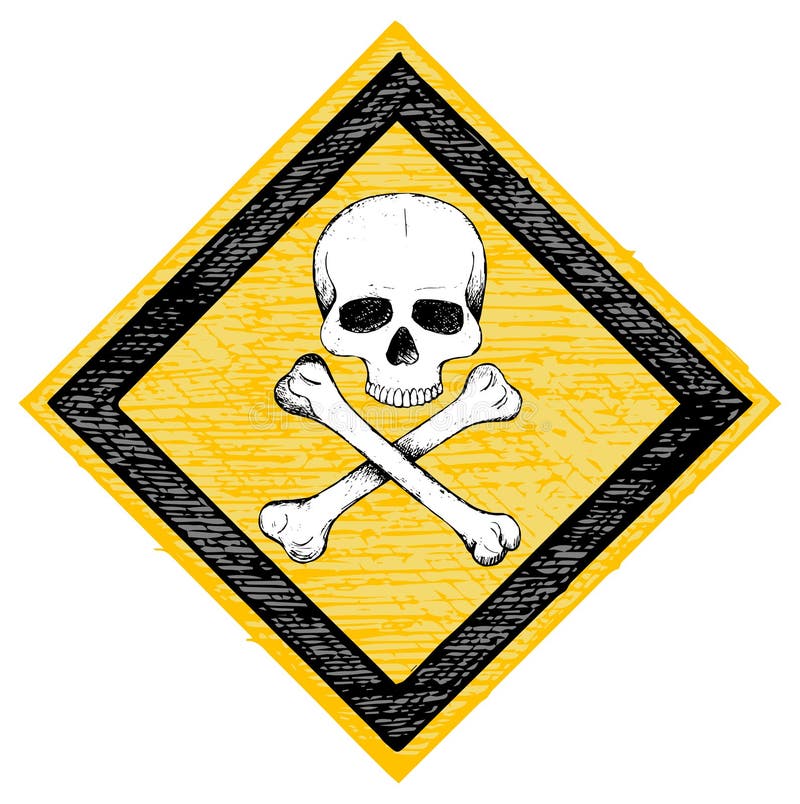 Skull danger signs stock vector. Illustration of risk - 25808606