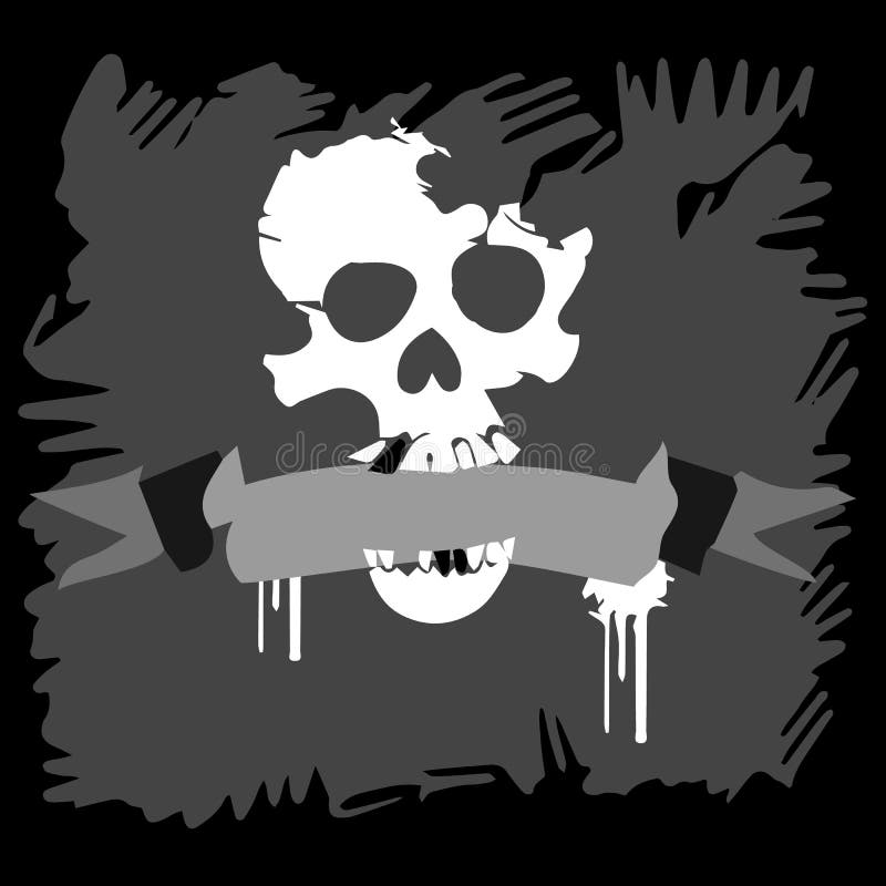 Skull Dead Skeleton Halloween Illustration Cartoon Stock Illustration ...