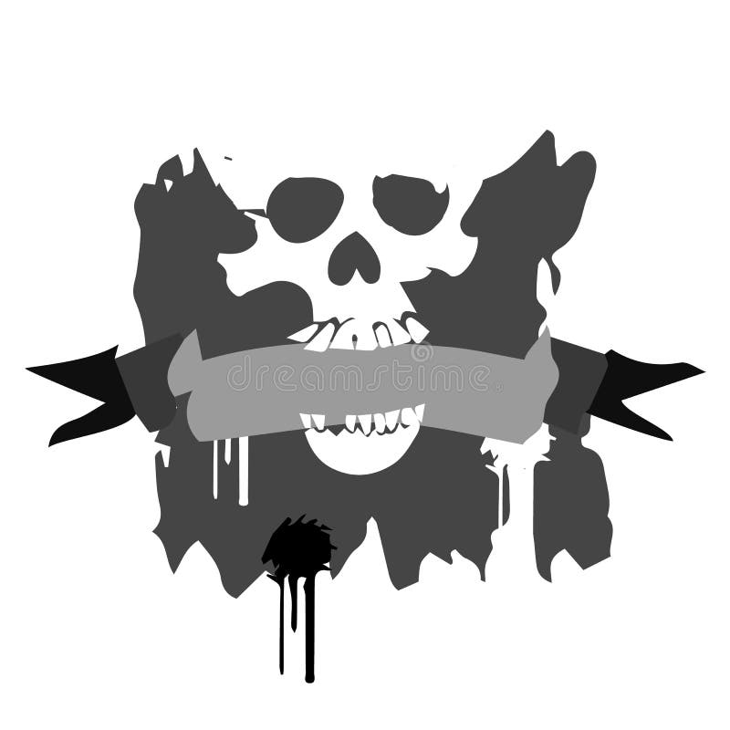 Skull Dead Skeleton Halloween Illustration Cartoon Stock Illustration ...