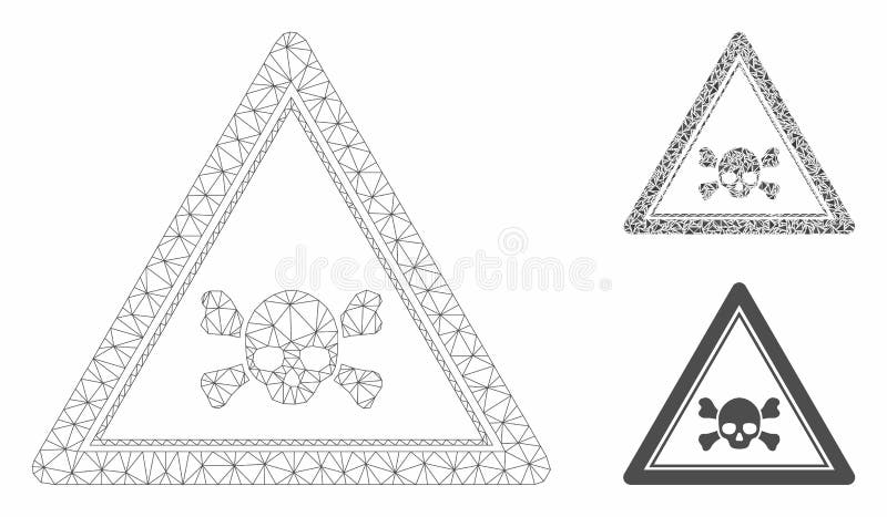 Skull Death Triangle Vector Mesh 2D Model And Triangle Mosaic Icon ...