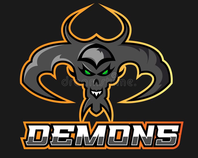 Skull of the Demon Logo Mascot Esport and Gaming Stock Vector ...