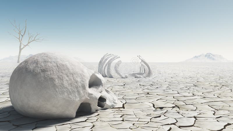 Skull in the desert stock illustration. Illustration of head - 17077675