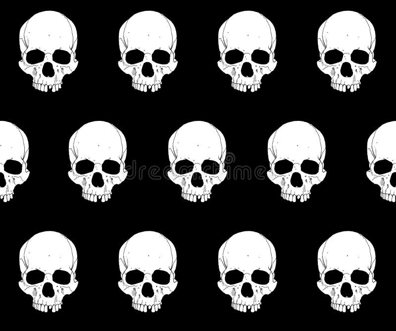 Seamless skull pattern stock vector. Illustration of human - 238180005
