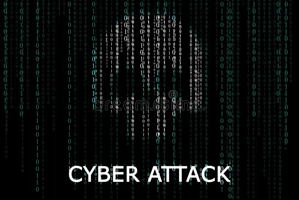 Skull on Digital Code Background. Cyber Attack Prevention Concept Stock ...