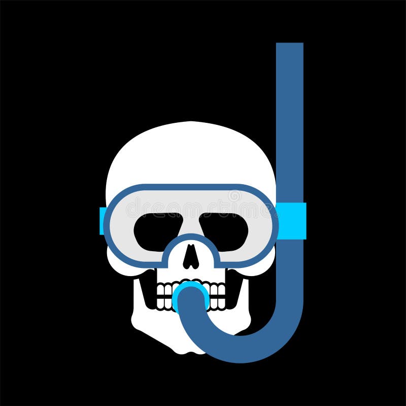 Skull Diver Isolated. Skeleton Frogman Stock Vector - Illustration of ...