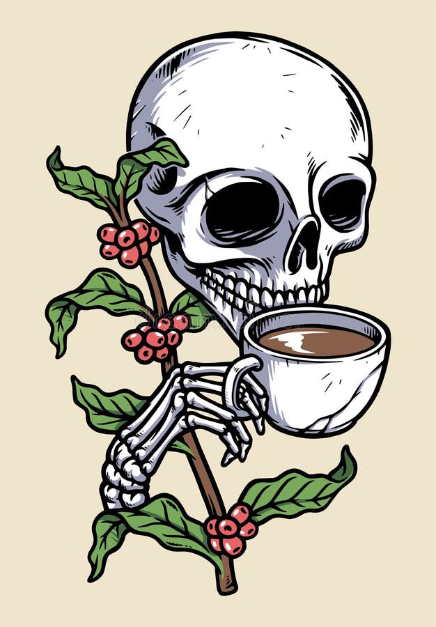 Skeleton Drinking Coffee Stock Illustrations – 10 Skeleton Drinking ...