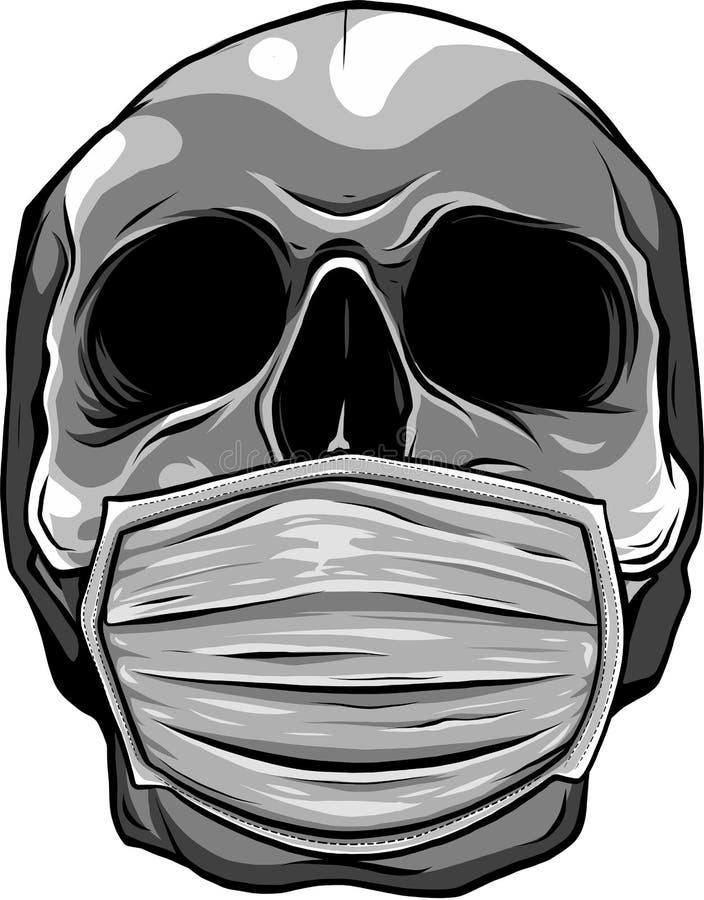 Design of Skull Face in Medical Face Mask. Vector Stock Vector ...