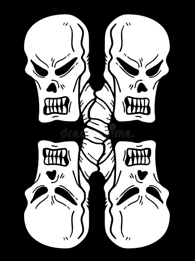 Skull faces stock vector. Illustration of spooky, dark - 58991222