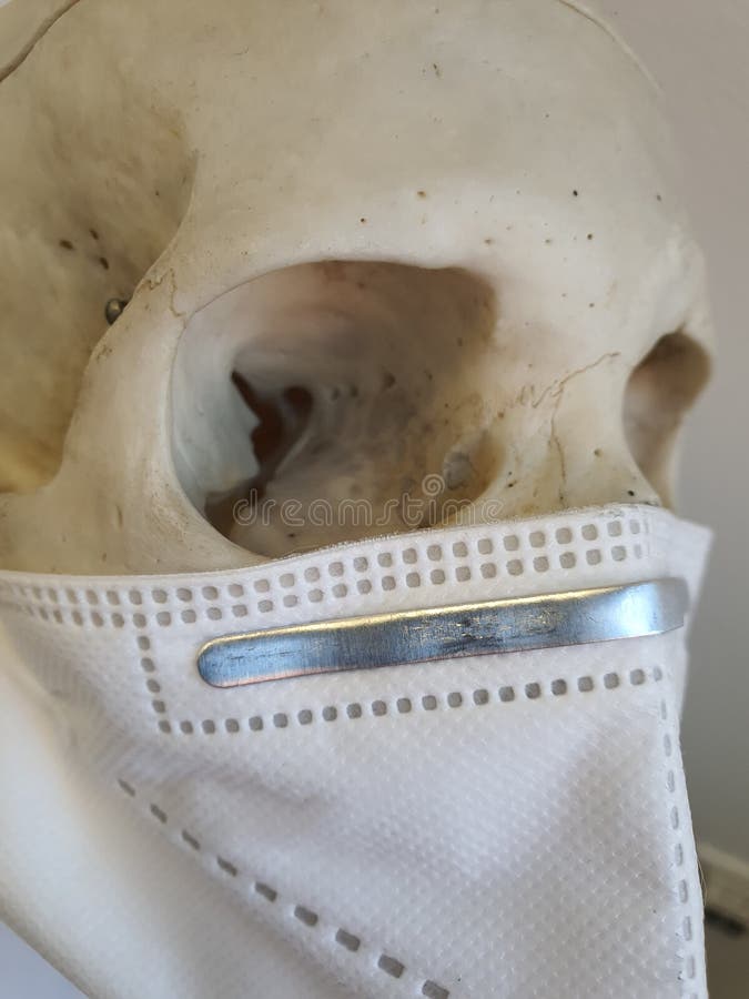 Skull with Facial Mask. Stop Covid19 Stock Image - Image of hand ...