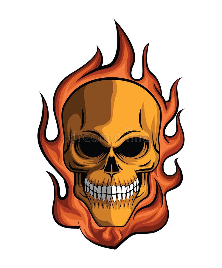 Skull Fire Horror stock illustration. Illustration of danger - 21468436