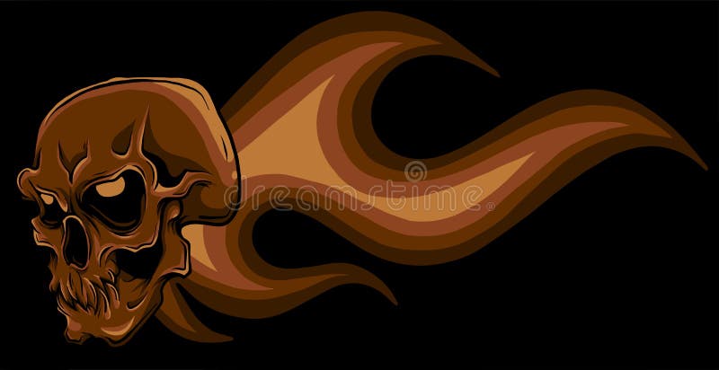 Skull on Fire with Flames Vector Illustration Stock Vector ...
