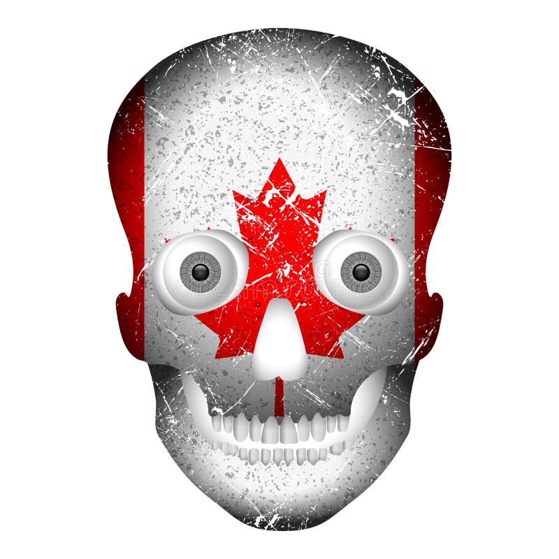 Skull flag Canada stock vector. Illustration of retina - 216916515