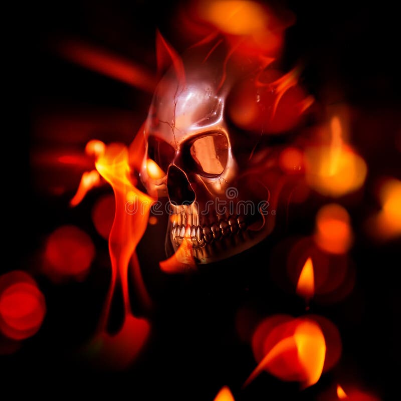 Skull in flame stock image. Image of dead, abstract, anatomy - 16717681