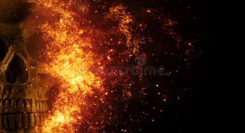 Skull Fire Horror stock illustration. Illustration of danger - 21468436