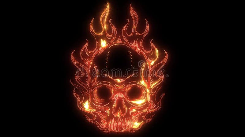 Skull on Fire Icon Animation Stock Video - Video of black, motion ...