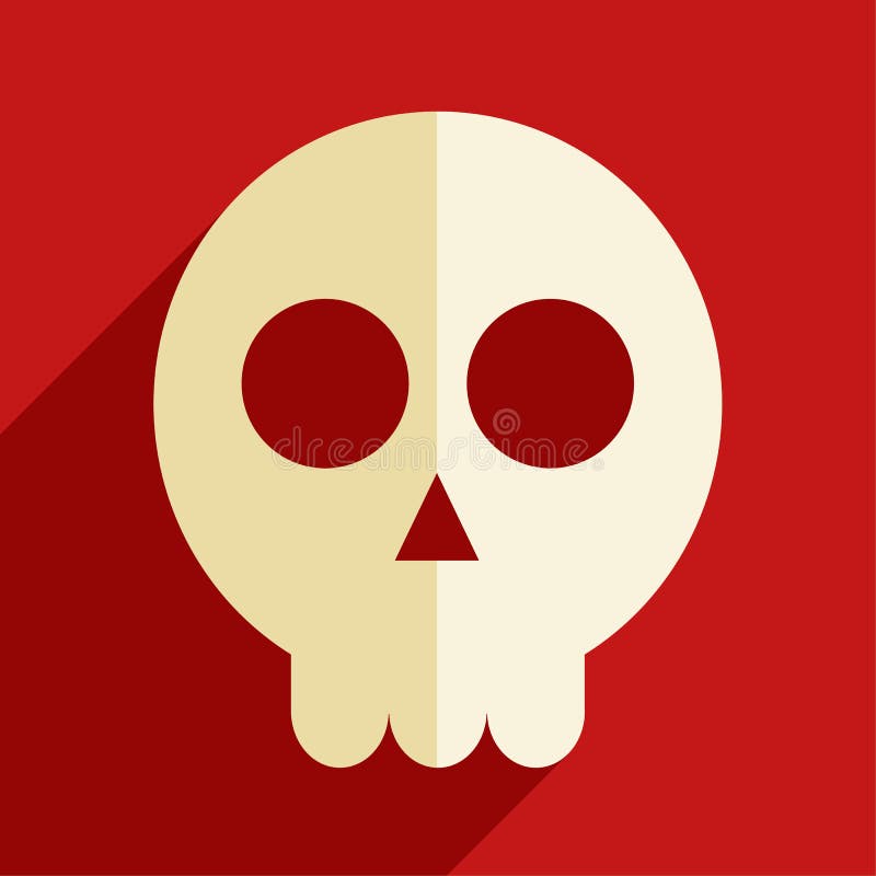 Skull flat icon stock vector. Illustration of evil, body - 43974011