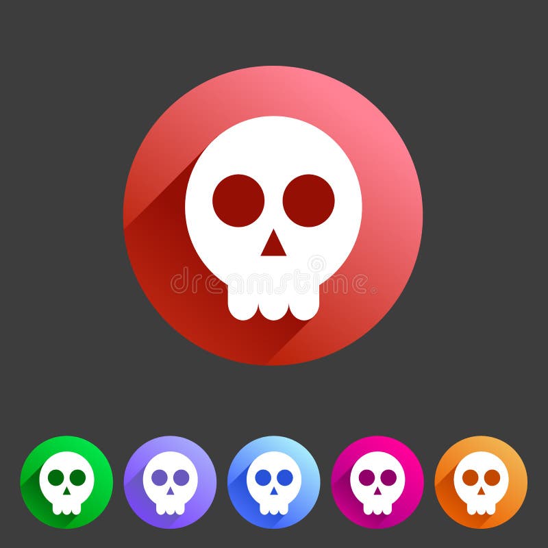 Skull flat icon stock vector. Illustration of design - 43974093