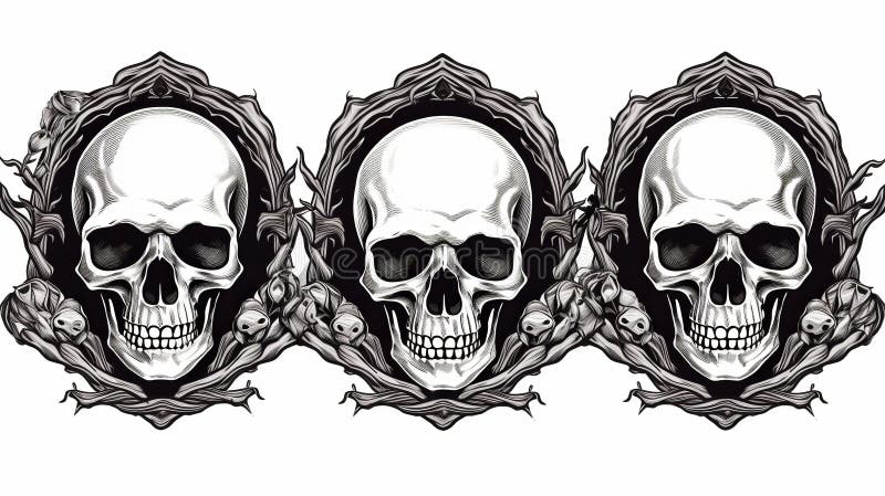 Skull Frame Design Vector and Illustration.Human Death, Generative Ai ...