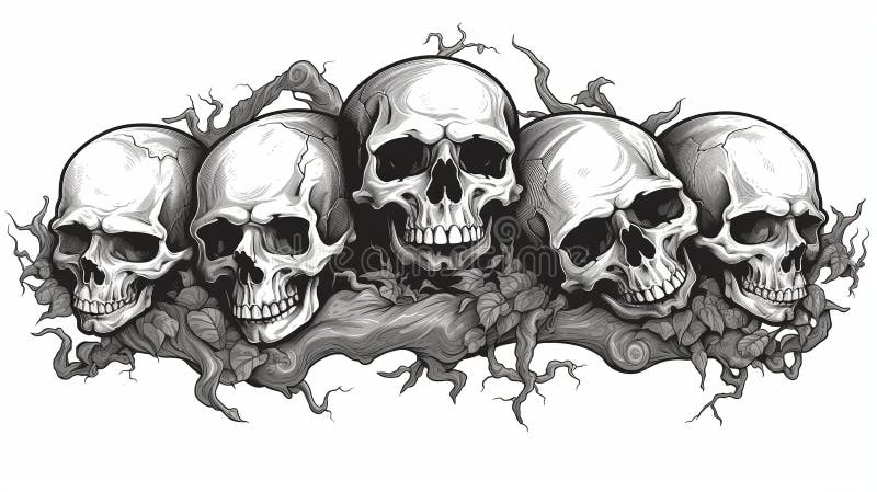 Skull Frame Design Vector and Illustration.Human Death, Generative Ai ...