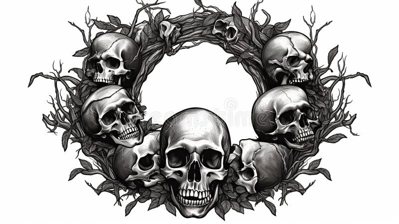 Skull Frame Design Vector and Illustration.Human Death, Generative Ai ...