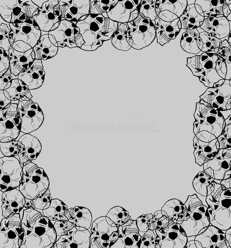 Skull Frame. Skeleton Head Frame Background Stock Vector - Illustration ...