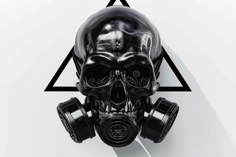 A Skull with a Gas Mask on it is Surrounded by a Triangle. Stock Image ...