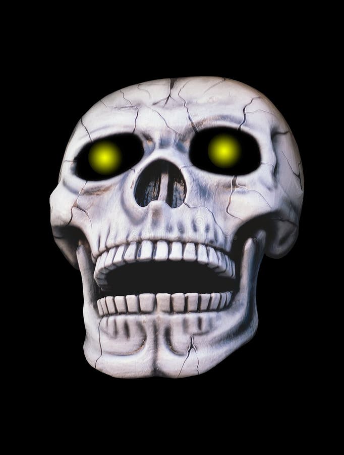 Skull with glowing eyes stock illustration. Illustration of death - 2585776
