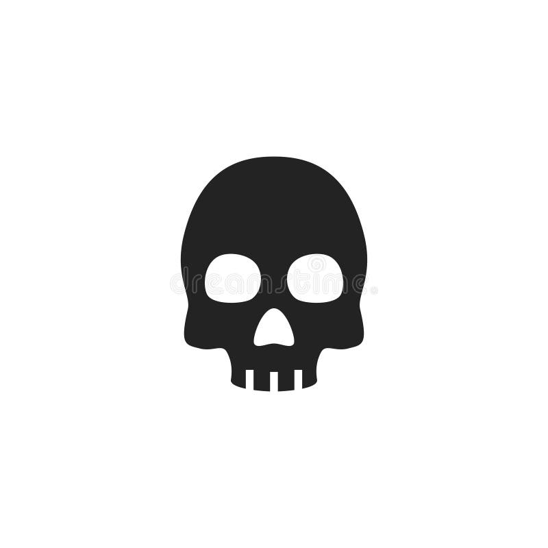 Skull Glyph Vector Icon, Symbol or Logo. Stock Vector - Illustration of ...