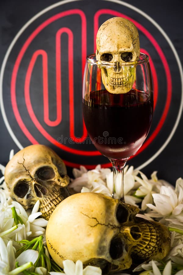 Skull and grape wine stock photo. Image of morbid, scary - 55373970