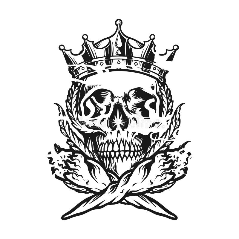 King Skull Outline Stock Illustrations 287 King Skull Outline Stock